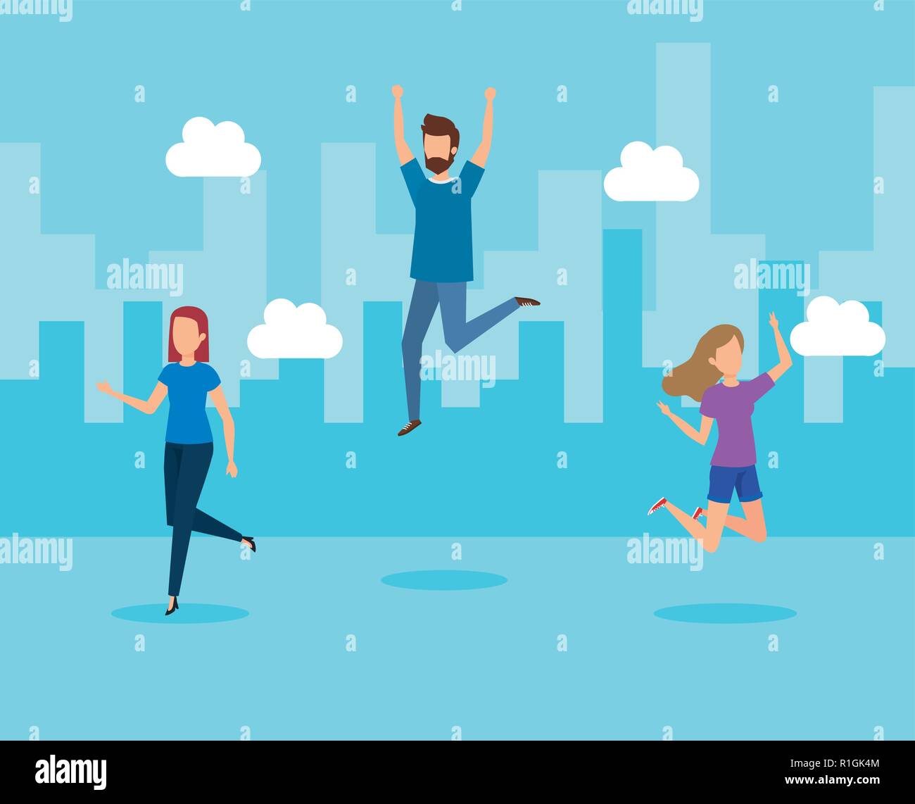 Young people happy jumping Stock Vector Image & Art - Alamy