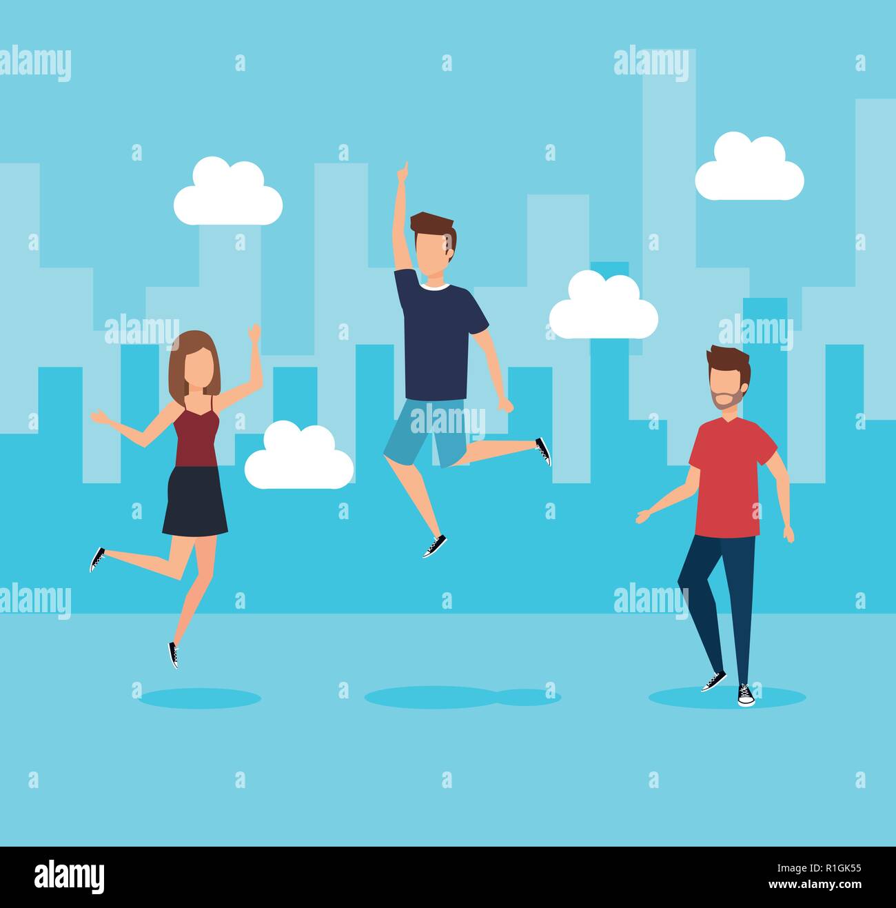 Young people happy jumping Stock Vector Image & Art - Alamy