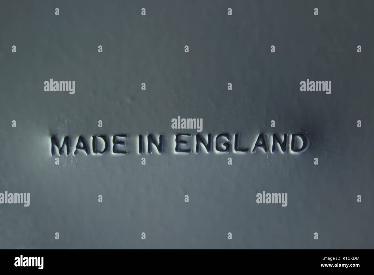 Made in England engraved in metal sheet Stock Photo - Alamy