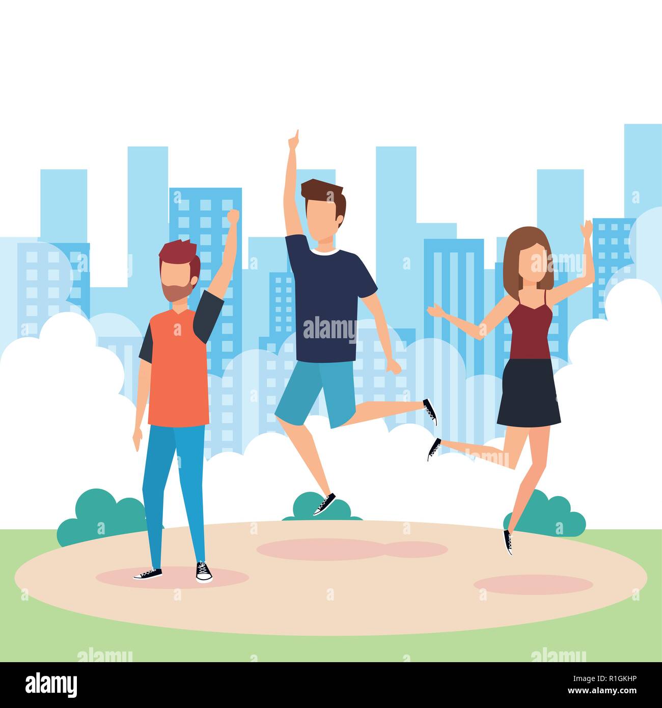 Young people jumping design Stock Vector Image & Art - Alamy