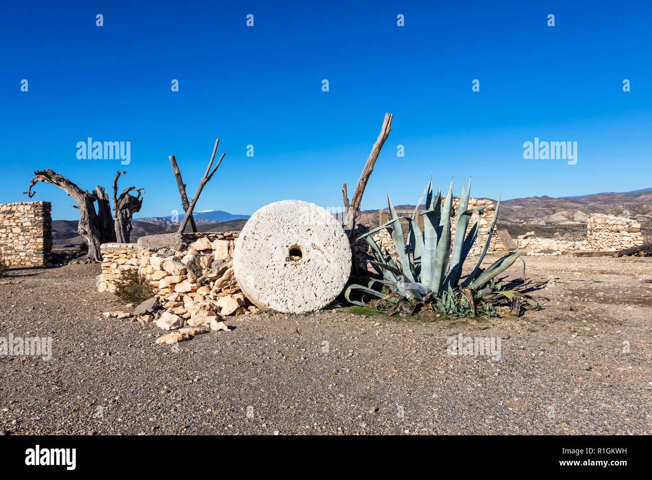 View of the Desert Tabernas in Almeria Province Spain Stock Photo - Alamy