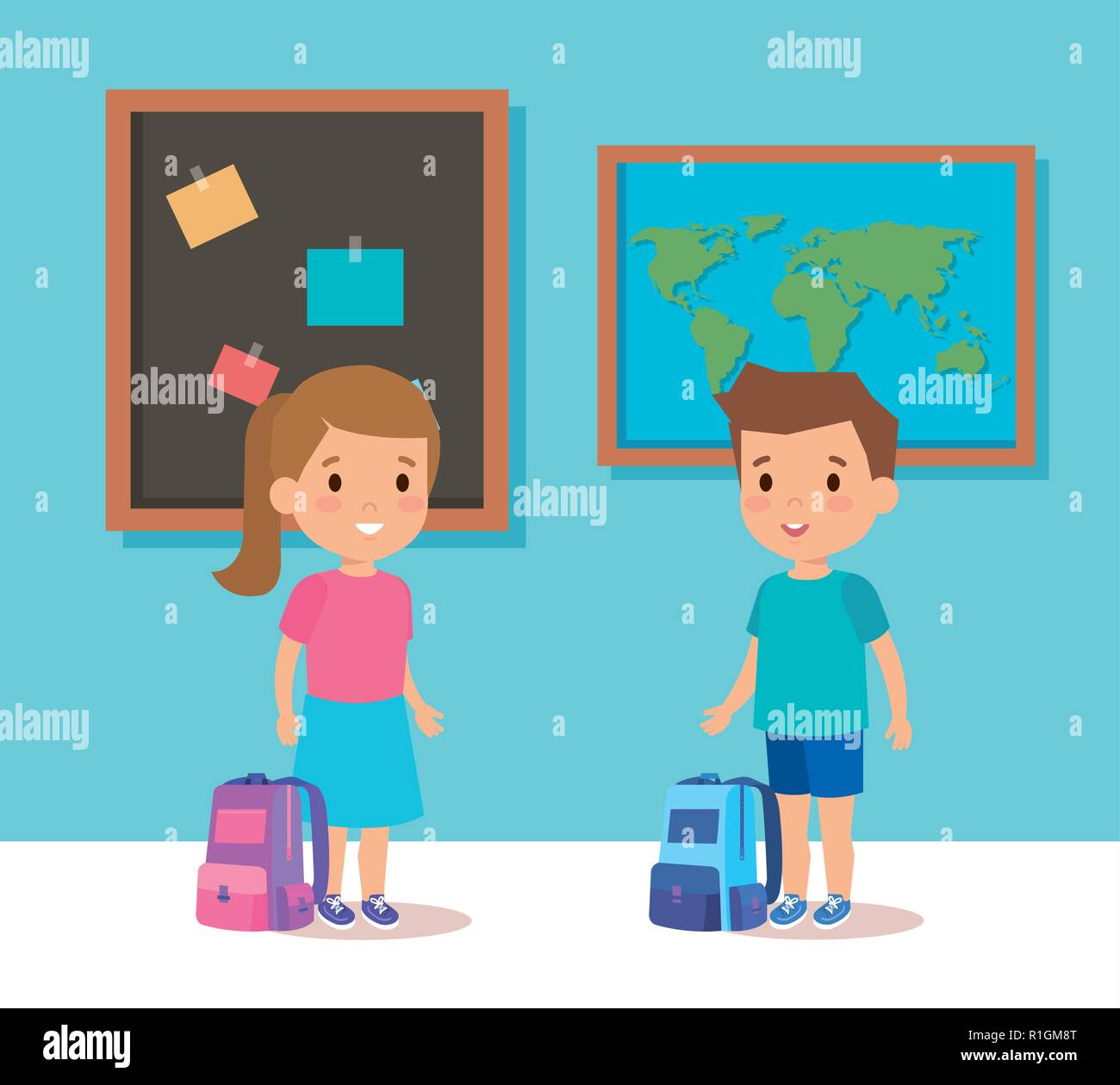 Kids inside classroom design Stock Vector Image & Art - Alamy