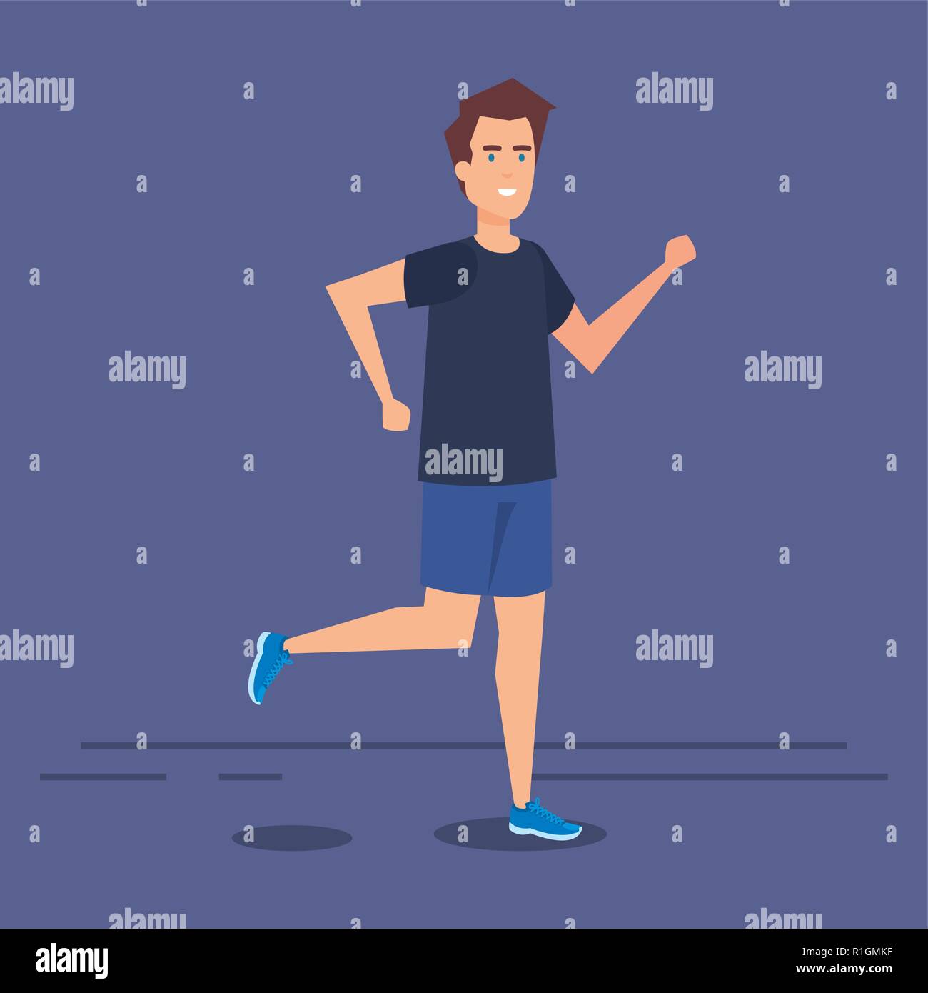 Boy gym running Stock Vector Images - Alamy