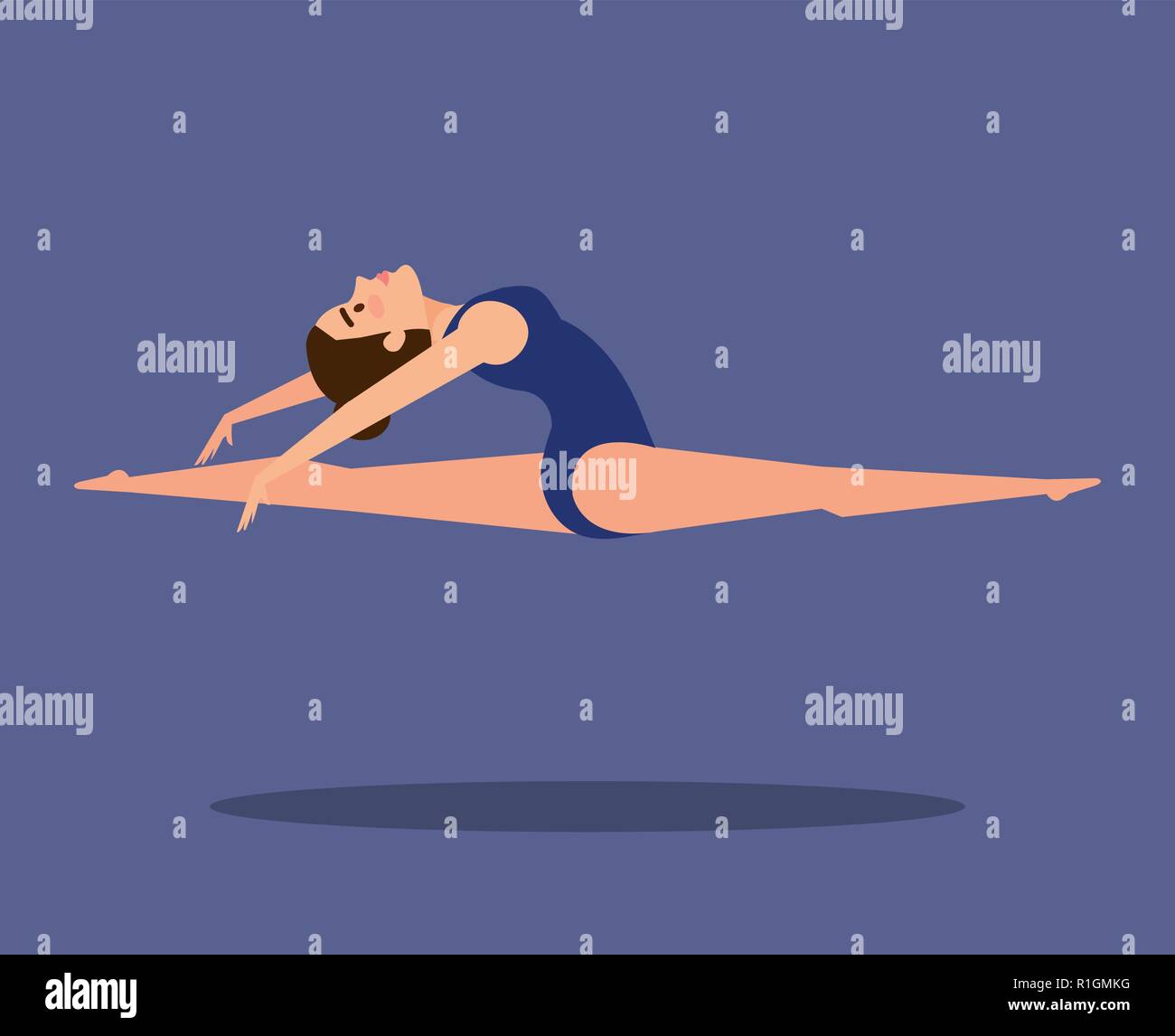 Woman Ballet Stretch Stock Vector Images Alamy