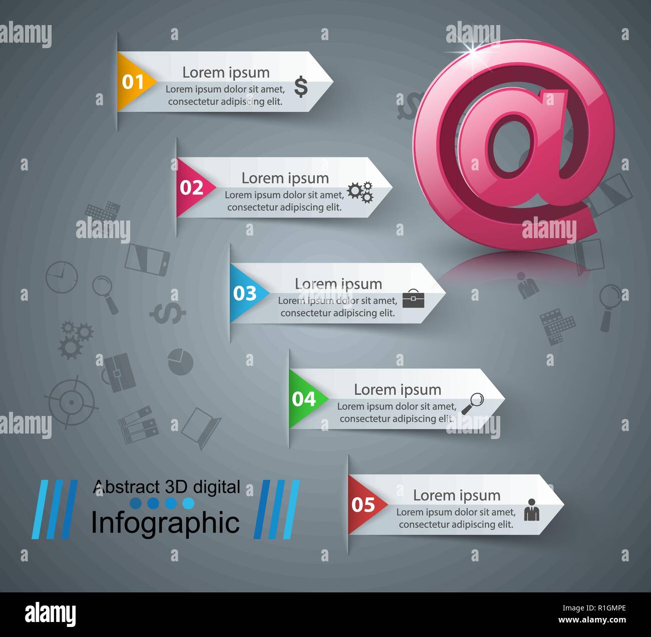 Email and mail icon. Abstract 3D Infographic Stock Vector Image & Art ...