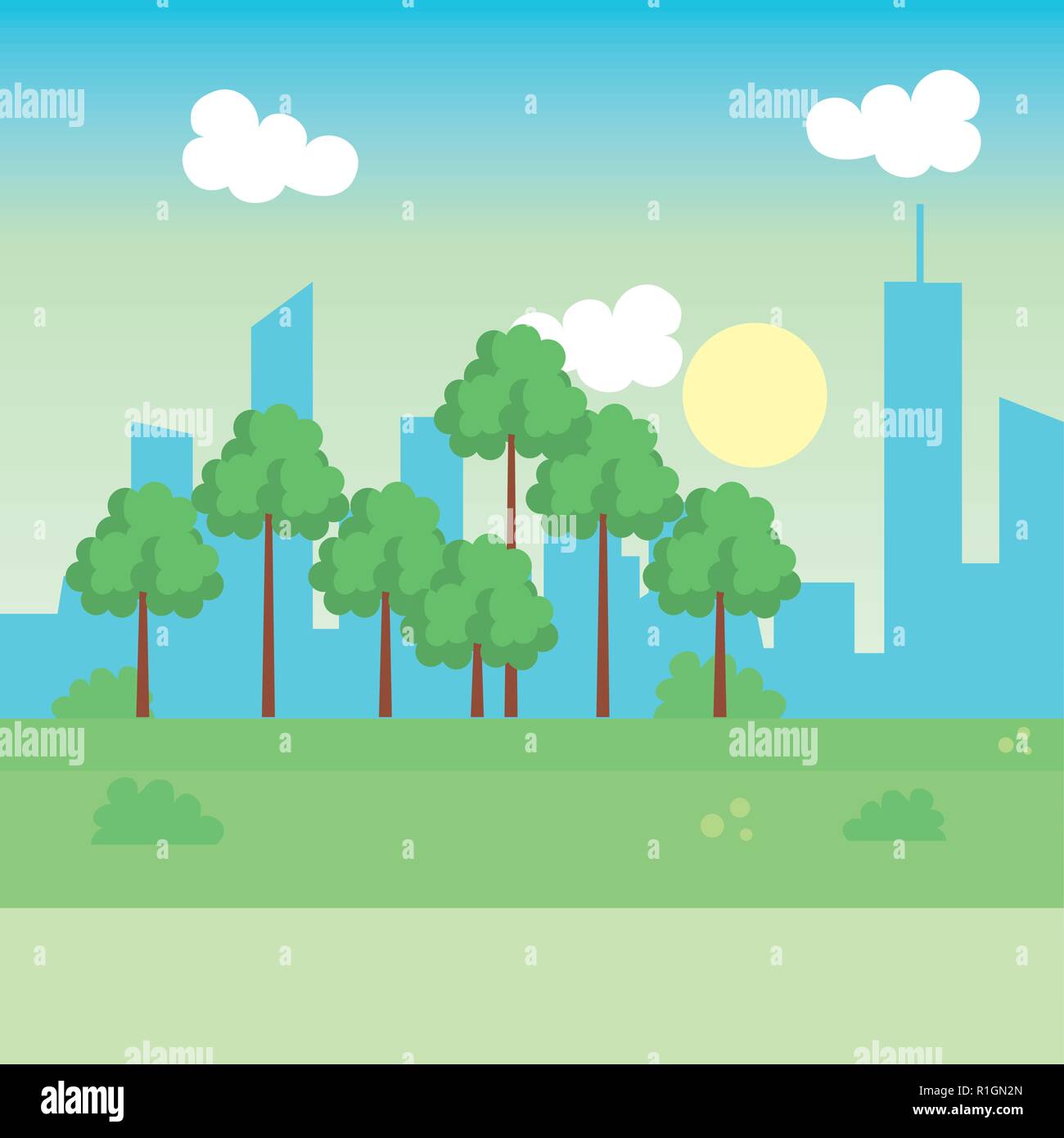 landscape park scene icon Stock Vector Image & Art - Alamy