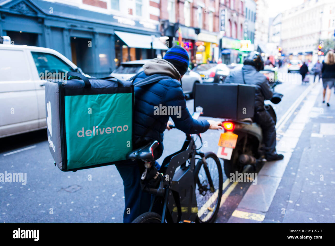 Delivery bikes hi-res stock photography and images - Alamy