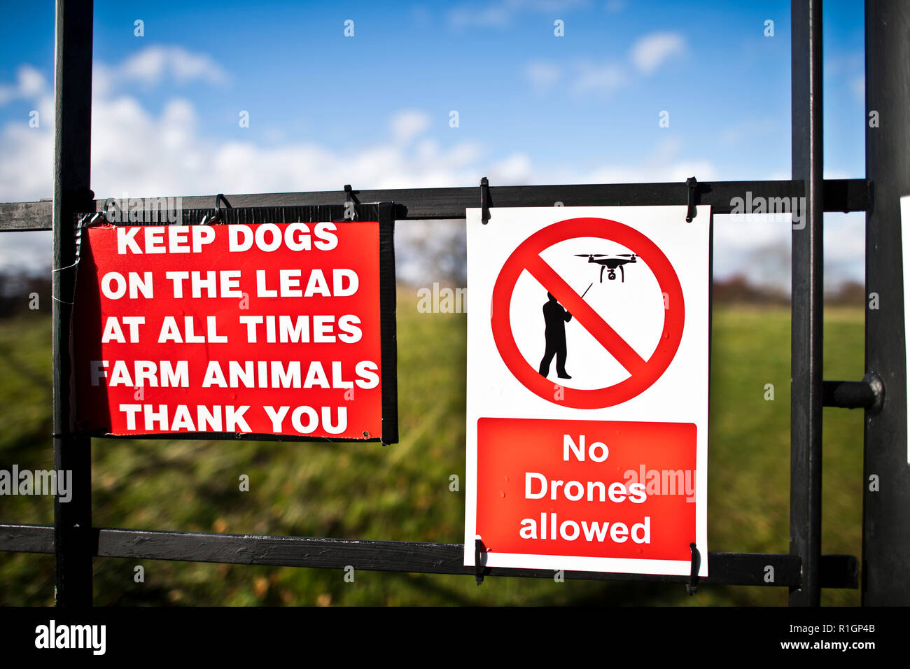 A No Drones Allowed sign is pictured on a sign at the entrance to a ...