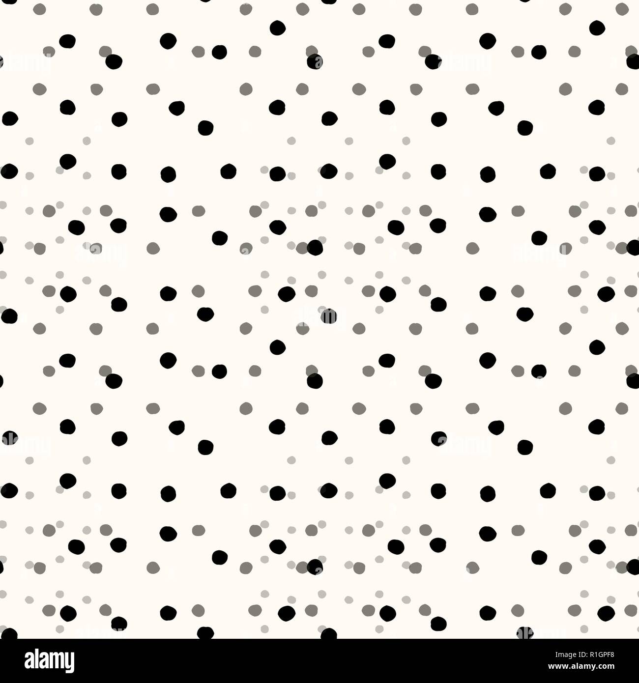 Vector illustration of seamless black dot pattern with different grunge ...