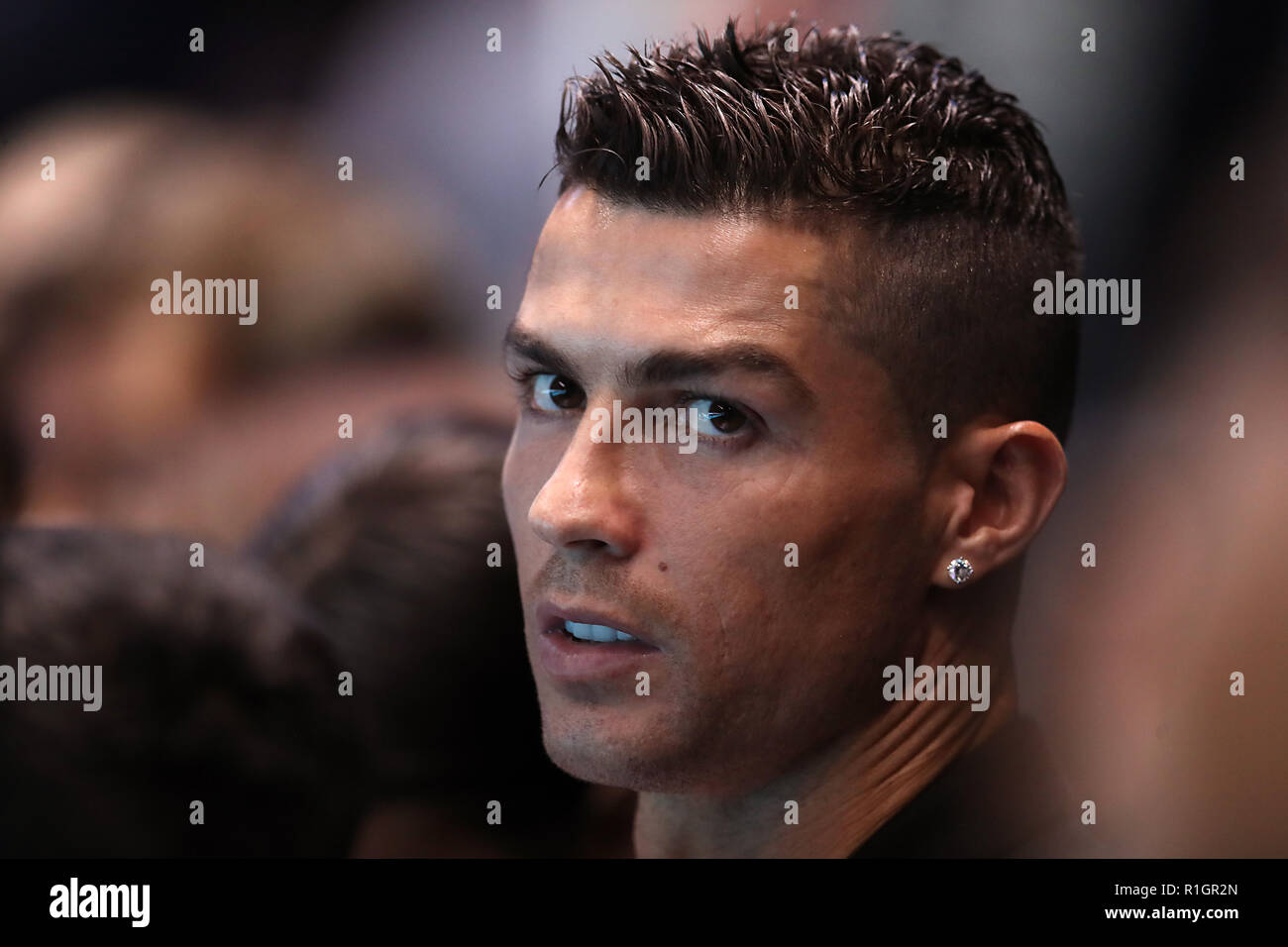 Cristiano Ronaldo in the stands during day two of the Nitto ATP Finals ...