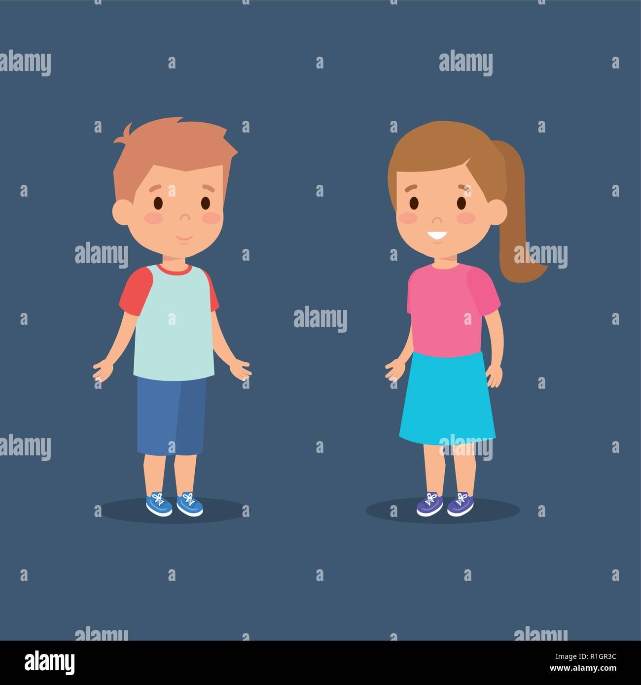 Boy and girl cartoon Stock Vector Image & Art - Alamy