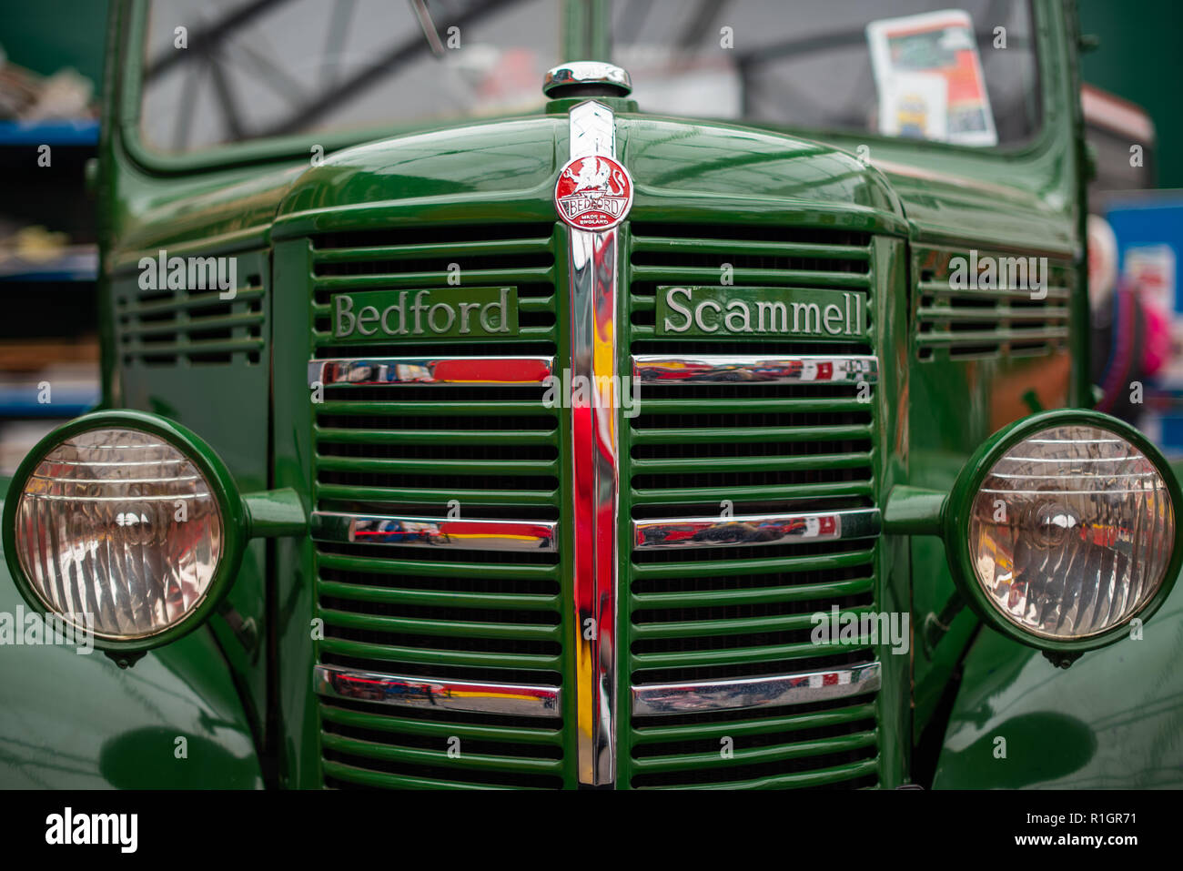 Details of a vintage car in the Brooklands Museum, Surrey Stock Photo ...