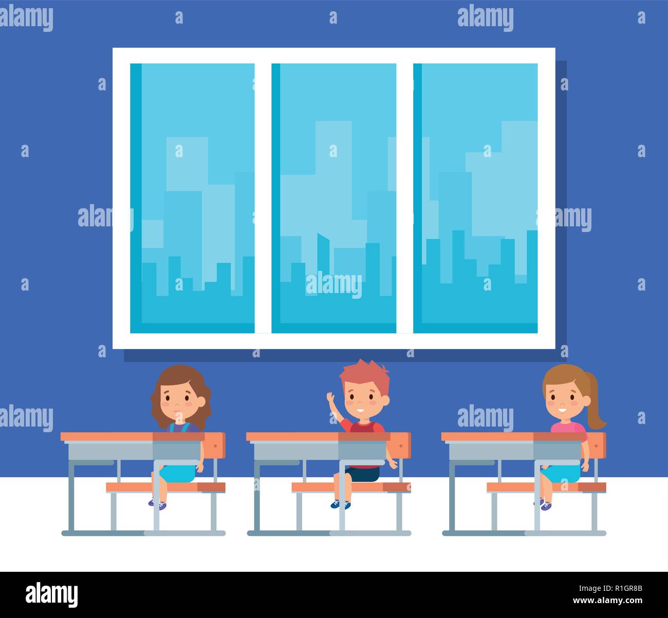 Kids inside classroom design Stock Vector Image & Art - Alamy