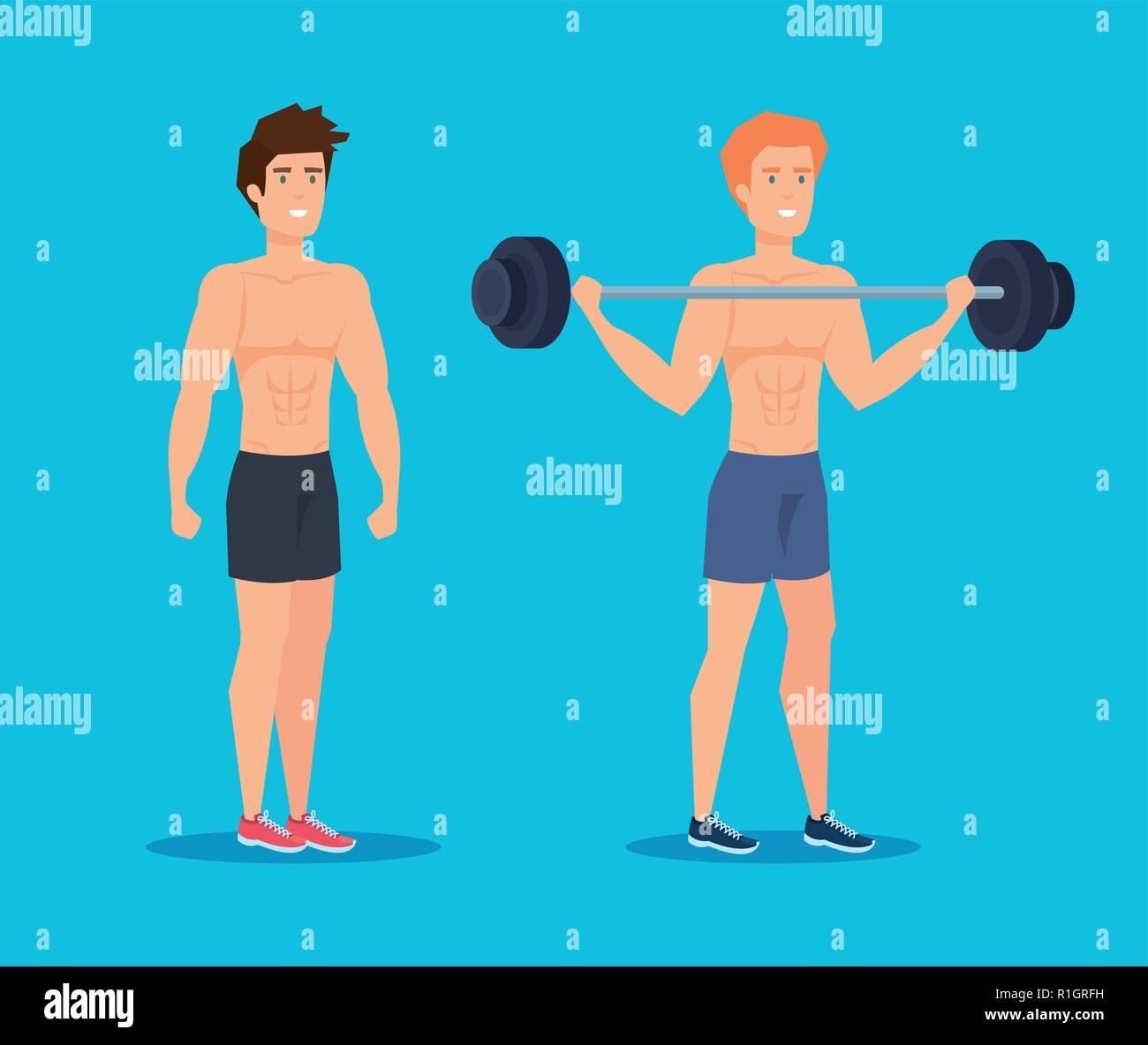Fitness boys with sportswear design Stock Vector Image & Art - Alamy