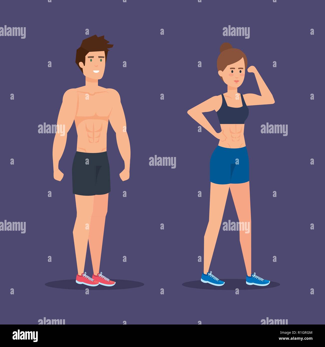 Fitness girl and boy design Stock Vector Image & Art - Alamy