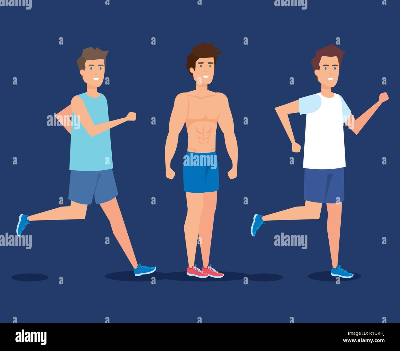 Fitness boys with sportswear design Stock Vector Image & Art - Alamy