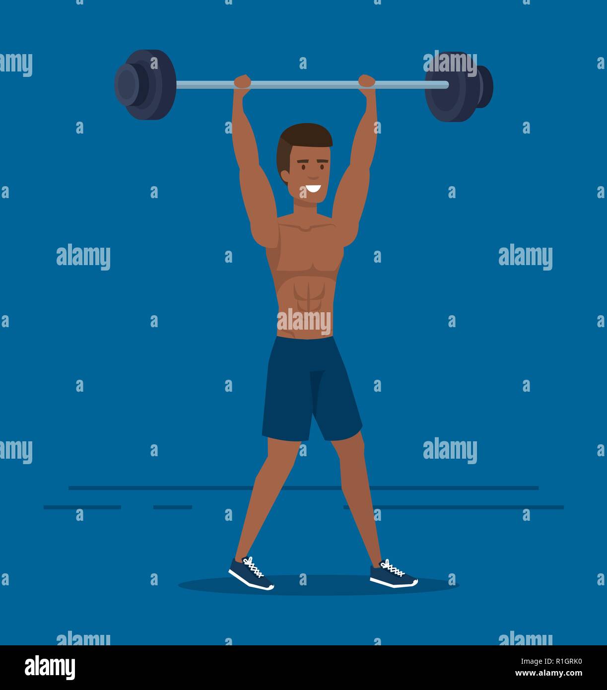 avatar man weight lifting Stock Vector Image & Art - Alamy