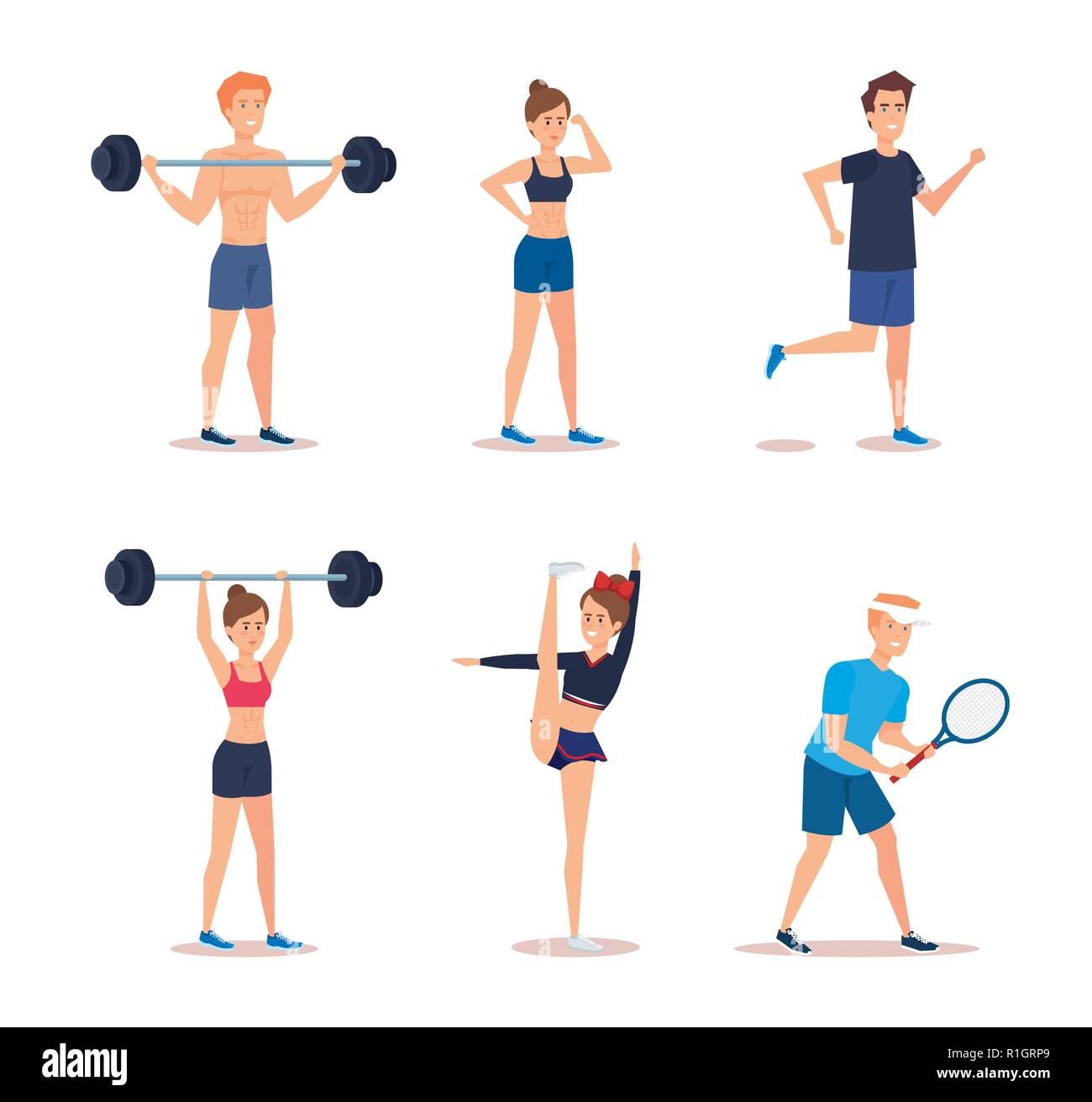 group of athletes practicing exercices Stock Vector Image & Art - Alamy