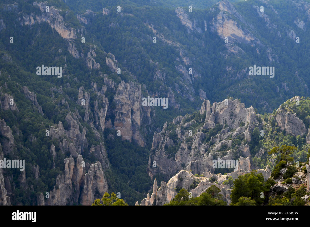 Els Ports Natural Park, a limestone mountain massif at the border ...