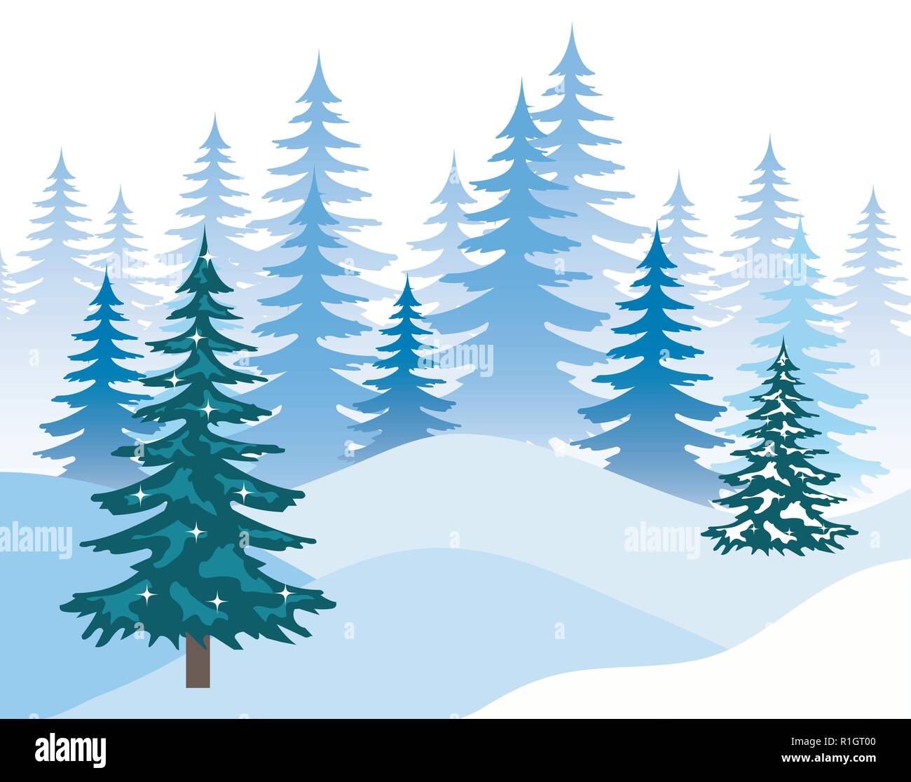 day snowscape field scene Stock Vector Image & Art - Alamy
