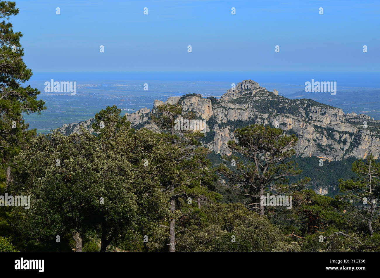 Els Ports Natural Park, a limestone mountain massif at the border ...