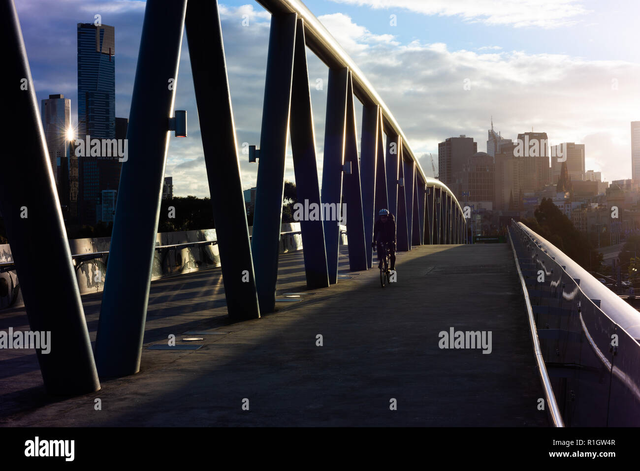 The William Barak Bridge in inner Melbourne in the late afternoon Stock ...
