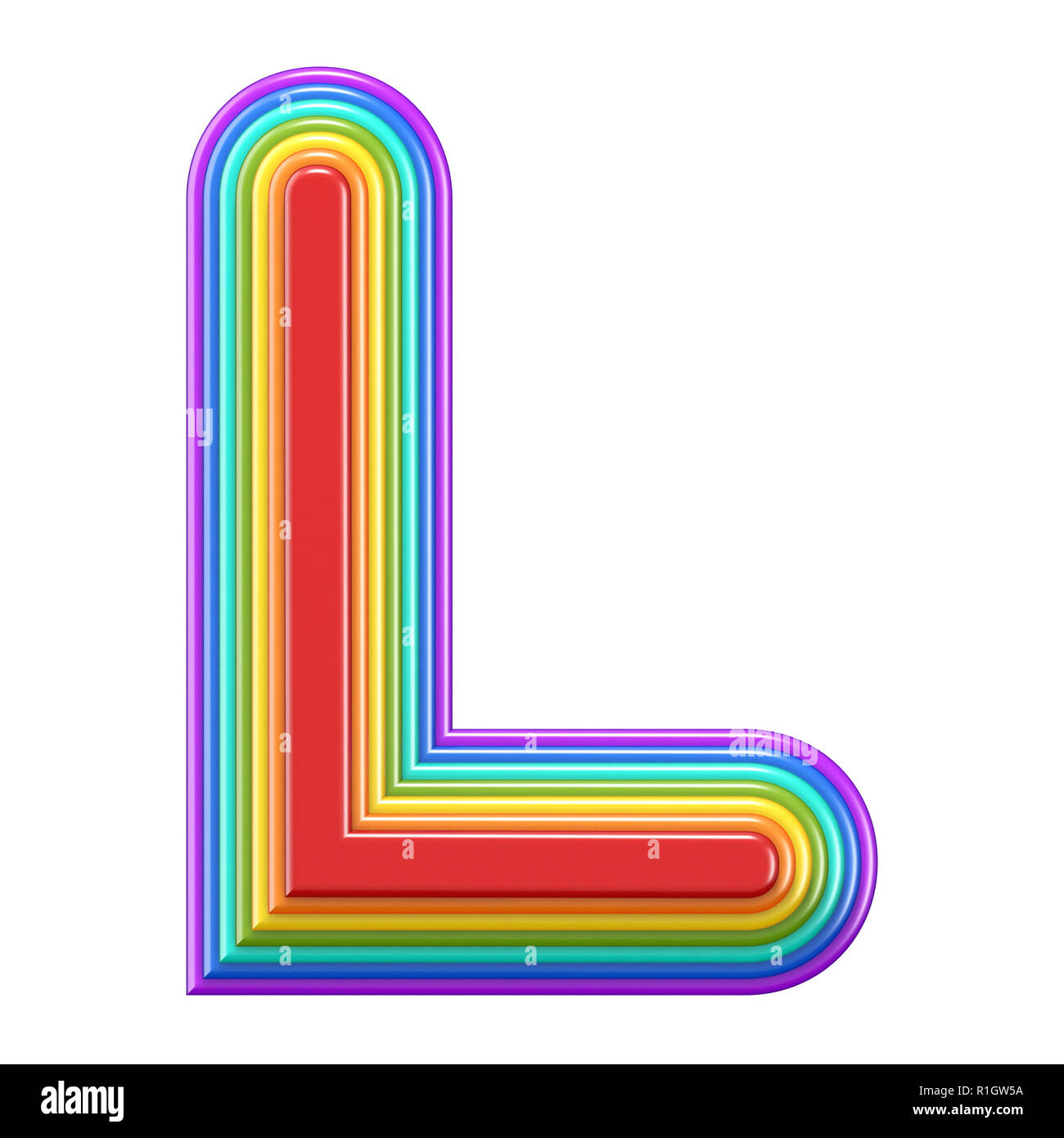 The Letter L In Rainbow