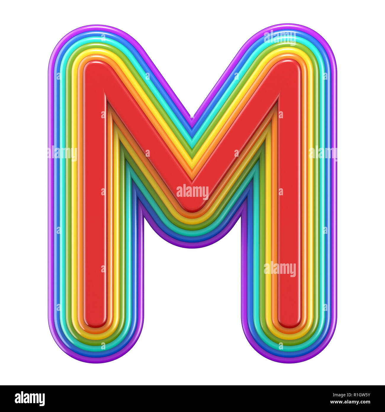 The Letter M In Rainbow