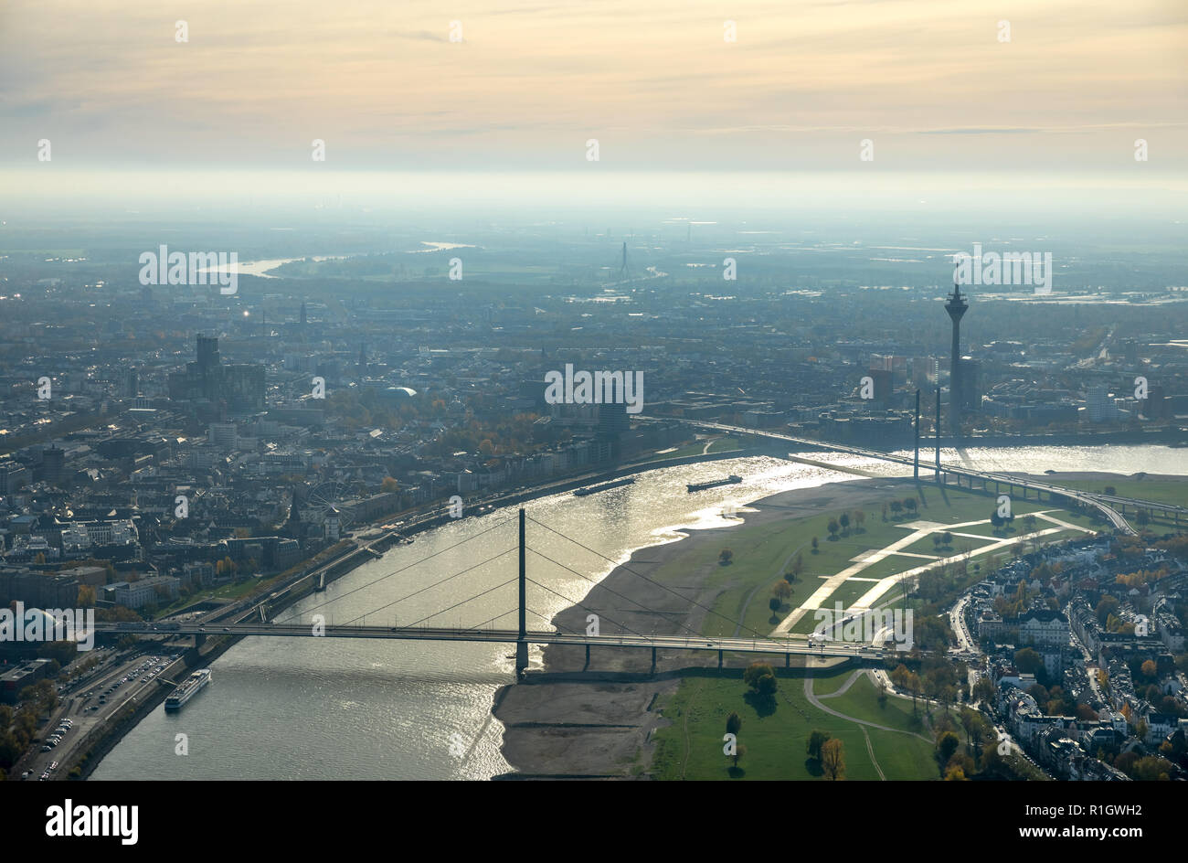 Rheinbogen with theodor heuss bridge hi-res stock photography and ...