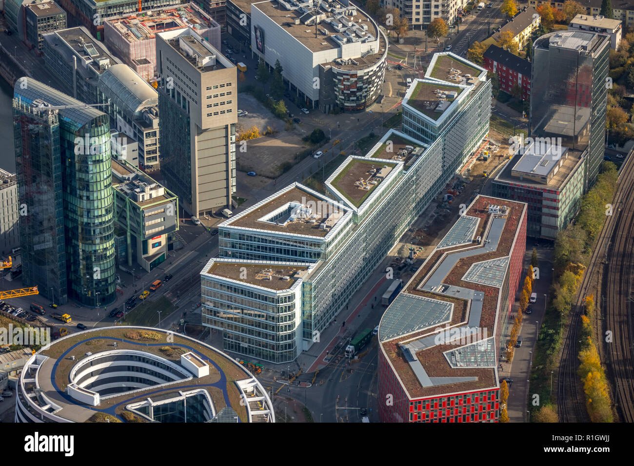 Aerial View, FLOAT, Dusseldorf, new construction of office and ...