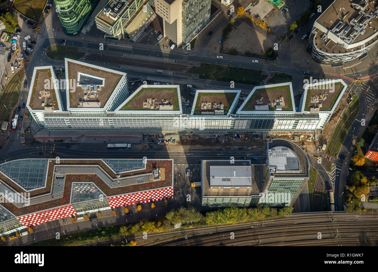Aerial View, FLOAT, Dusseldorf, new construction of office and ...