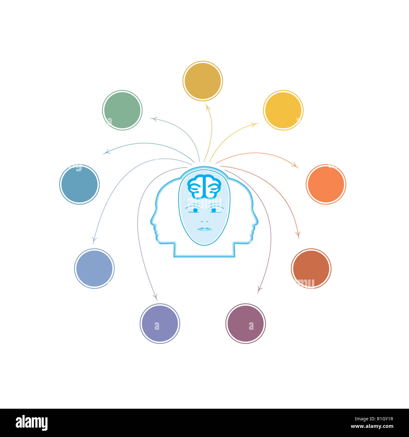 Brain storm infographics concept for 9 options Stock Photo - Alamy