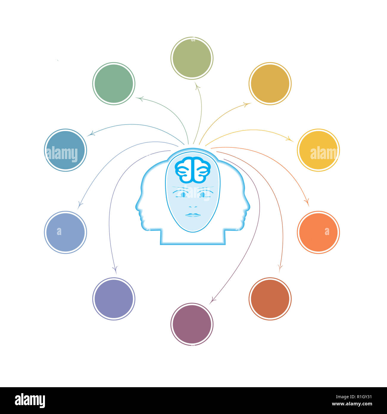 Brain storm infographics concept for 10 options Stock Photo - Alamy