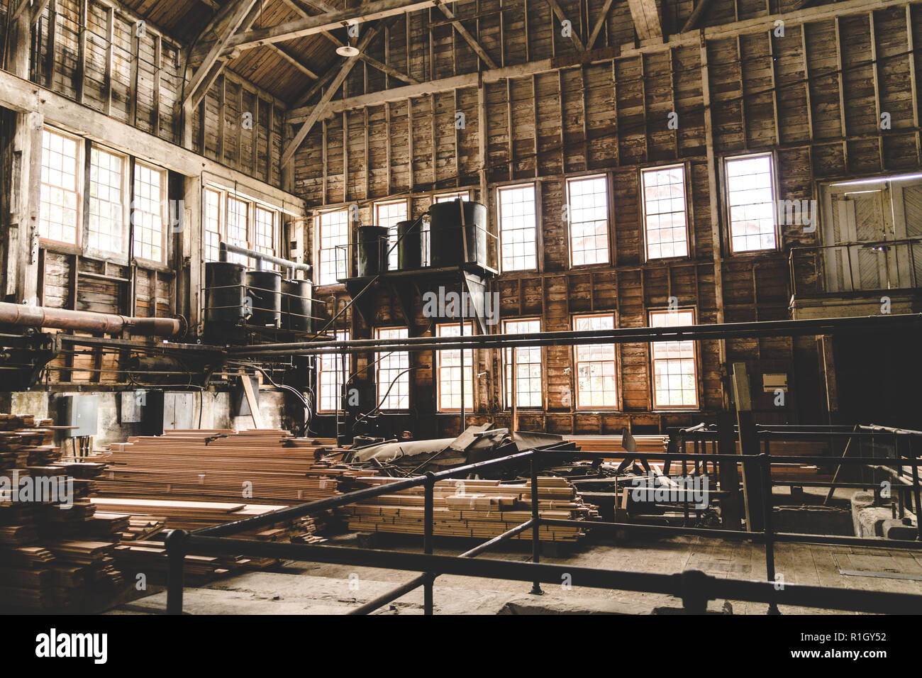 Inside the old steam generated power plant in the Kennecott Mine in ...