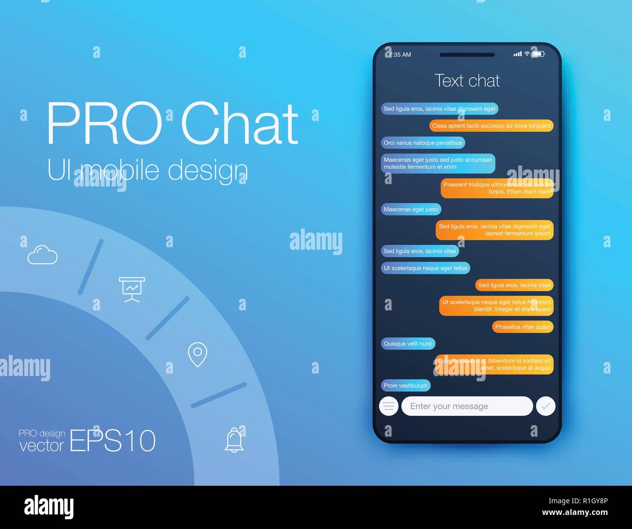 Vector phone chat interface. Sms messages. Stock vector Stock Vector ...