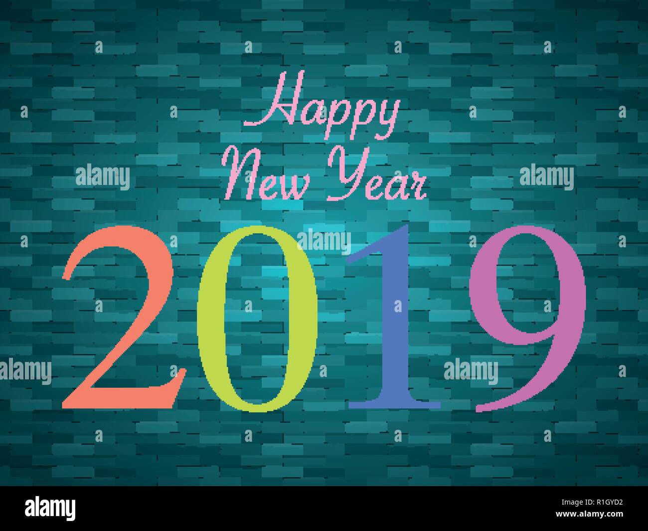 New 2019 year, vector illustration. Perfect for presentations Stock ...
