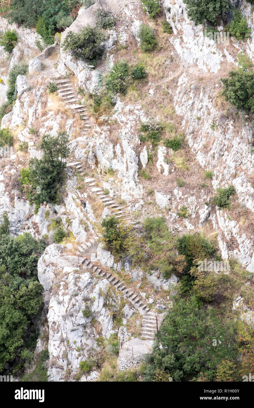 Amalfi Coast, Italy. View of the Valley of the Dragon from the path ...