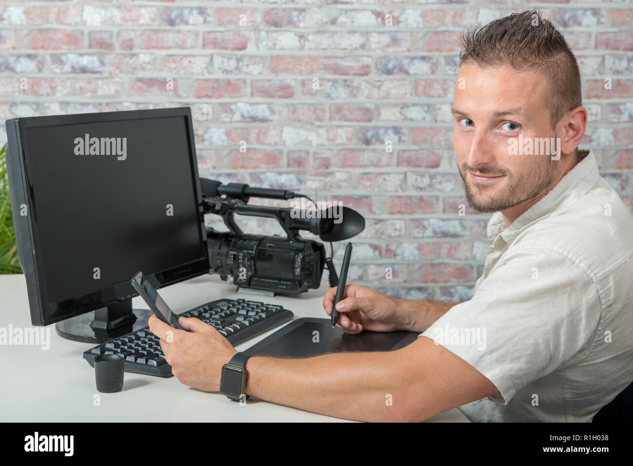 Video editor designer using hi-res stock photography and images - Alamy