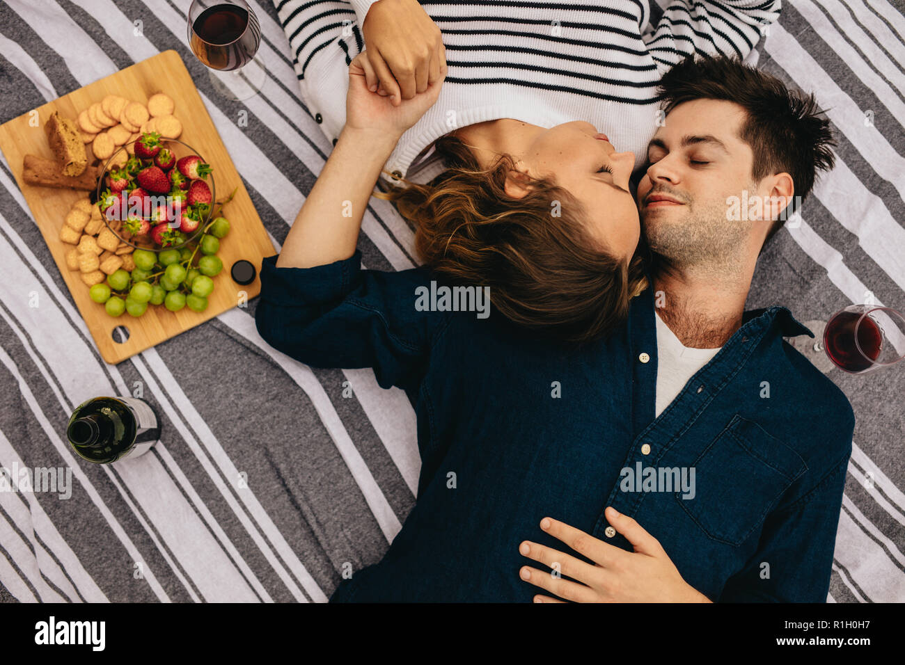 Couple lovers heads together on hi-res stock photography and images - Alamy