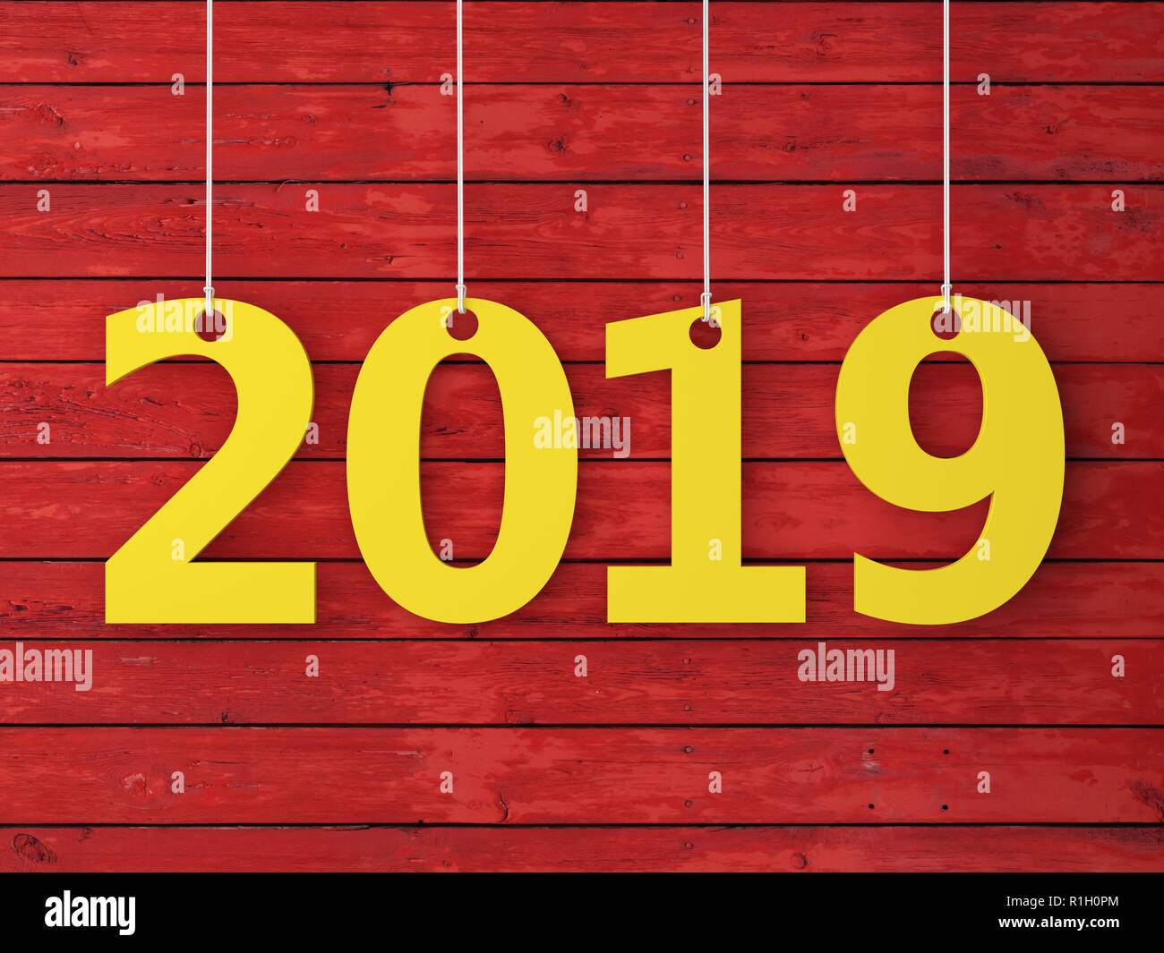 New Year 2019 Creative Design Concept - 3D Rendered Image Stock Photo ...