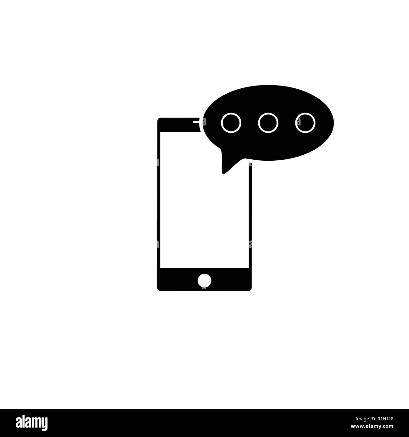 SMS message in smartphone icon. SMS message icon in flat style isolated ...