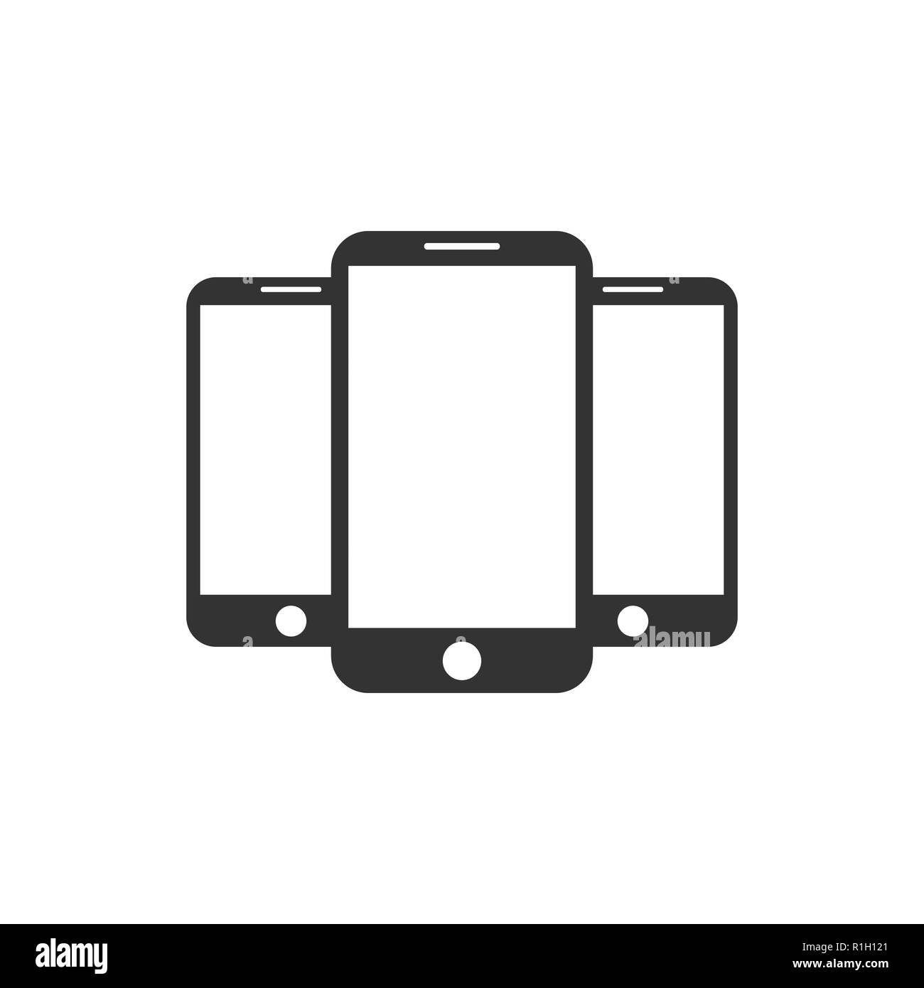 Smartphone icon. Set. Phone symbol Vector illustration flat Stock ...