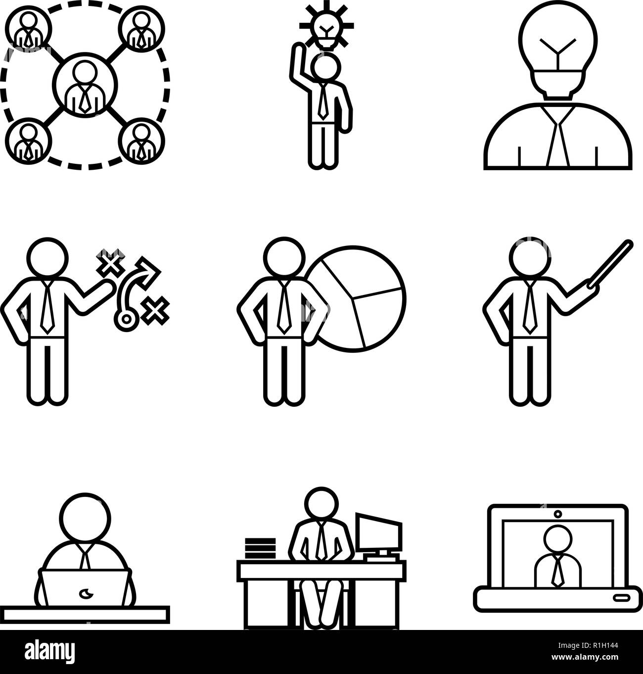 Office staff management icon Black and White Stock Photos & Images - Alamy