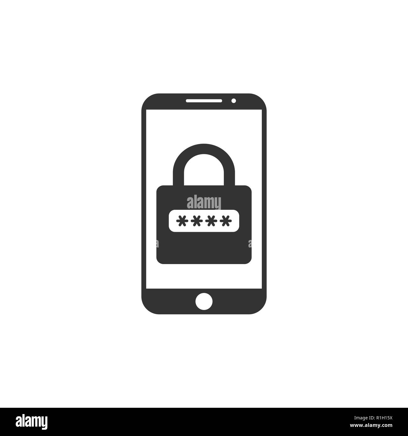 Smartphone password icon. Vector illustration flat Stock Vector Image ...
