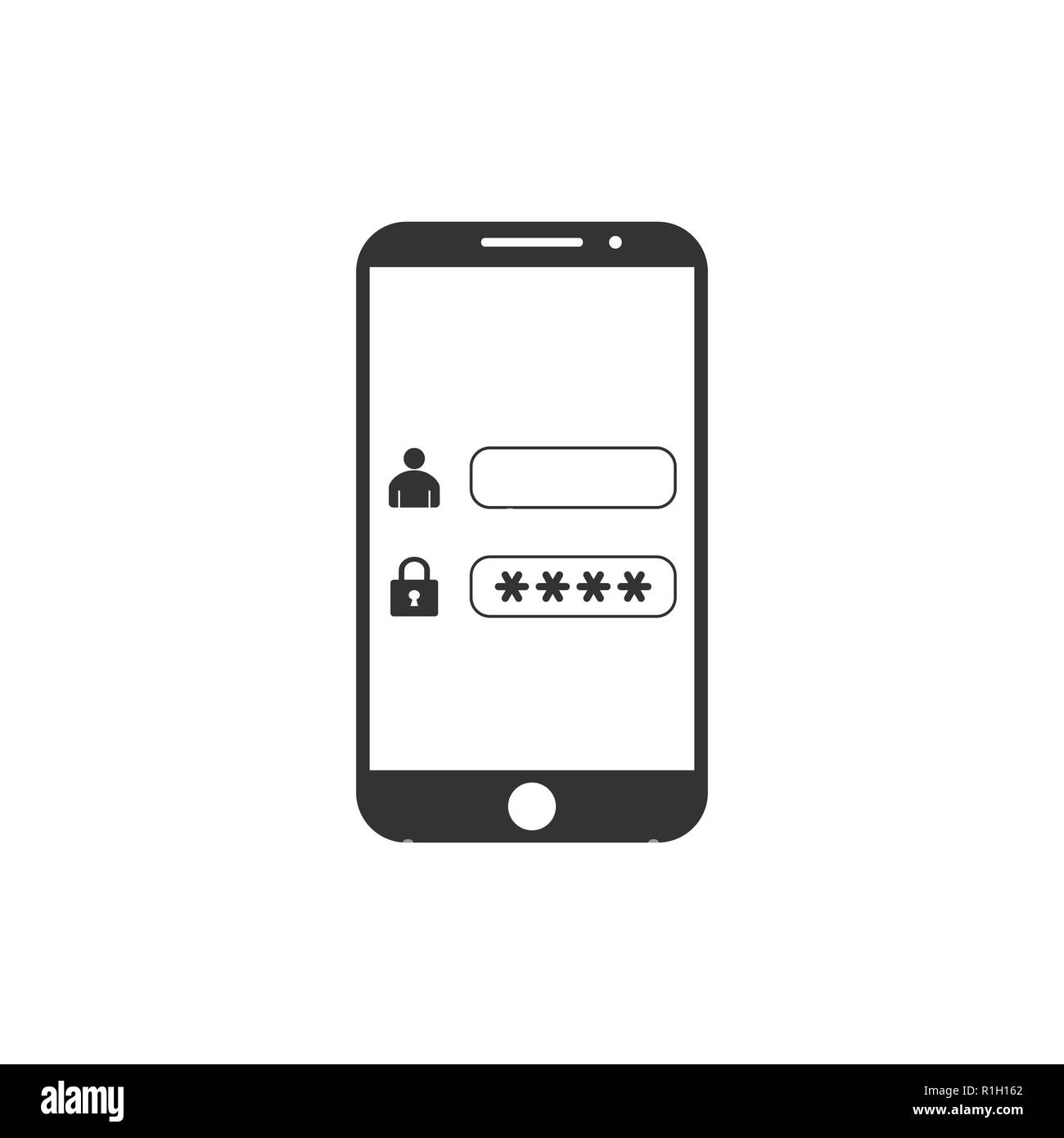 Smartphone password icon. Vector illustration flat Stock Vector Image ...