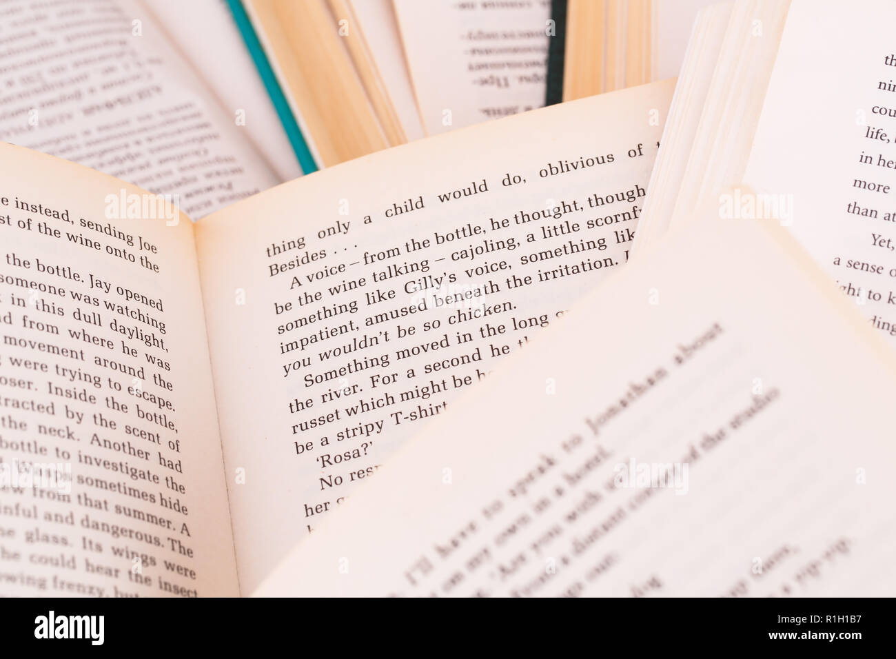 Opened books close up picture Stock Photo - Alamy