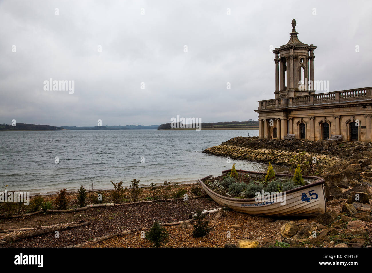 The partially submerged 19th Century St Matthew's Church at Normanton ...