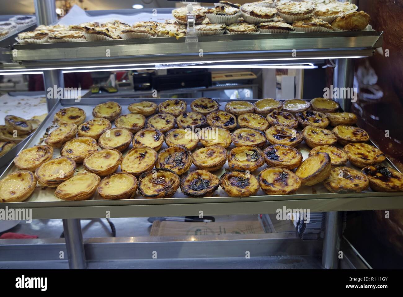 sweet and tasty pastel de nata cakes Stock Photo - Alamy