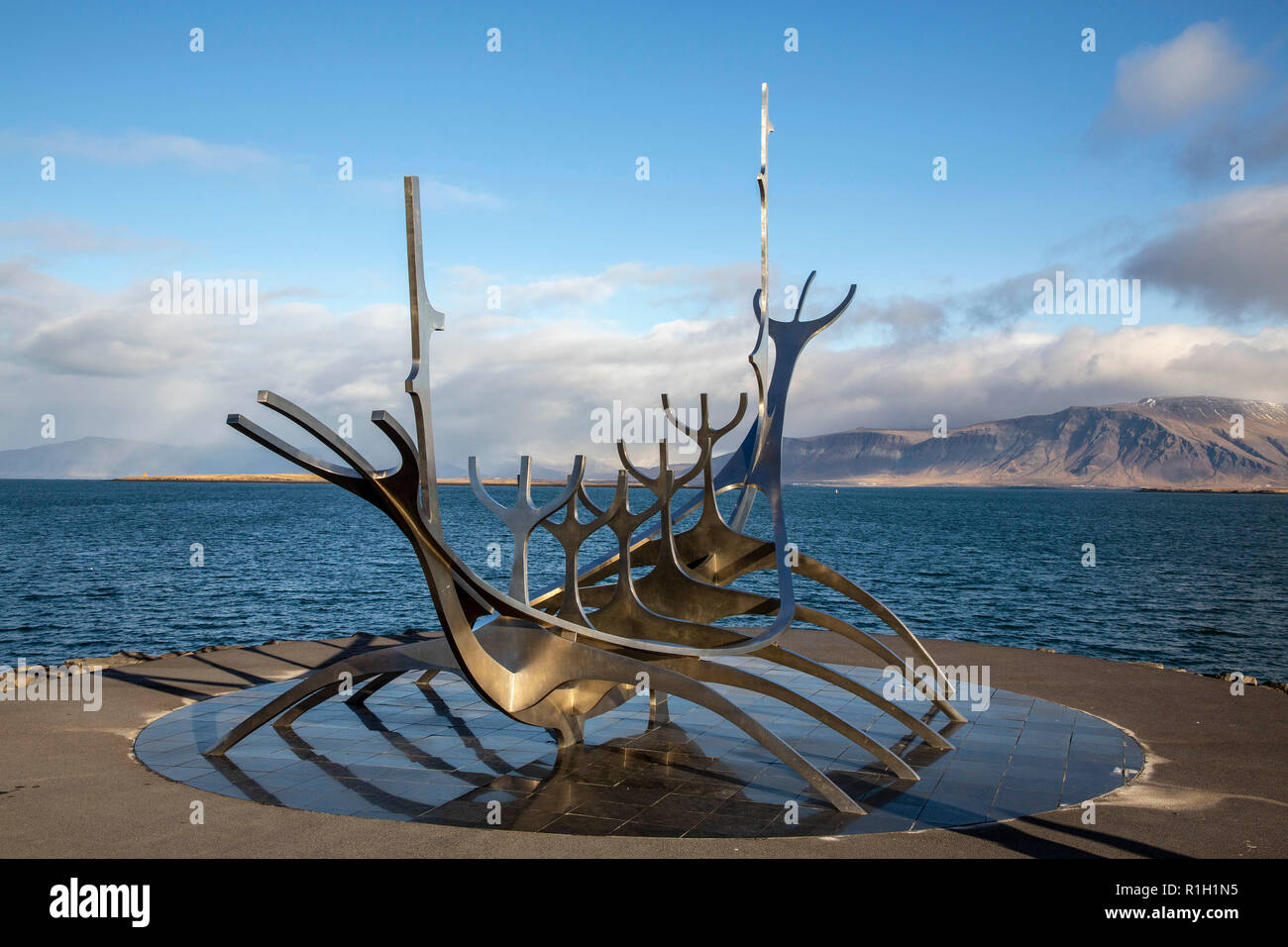 Sunvoyager sculpture in Reykjavik Iceland Stock Photo - Alamy