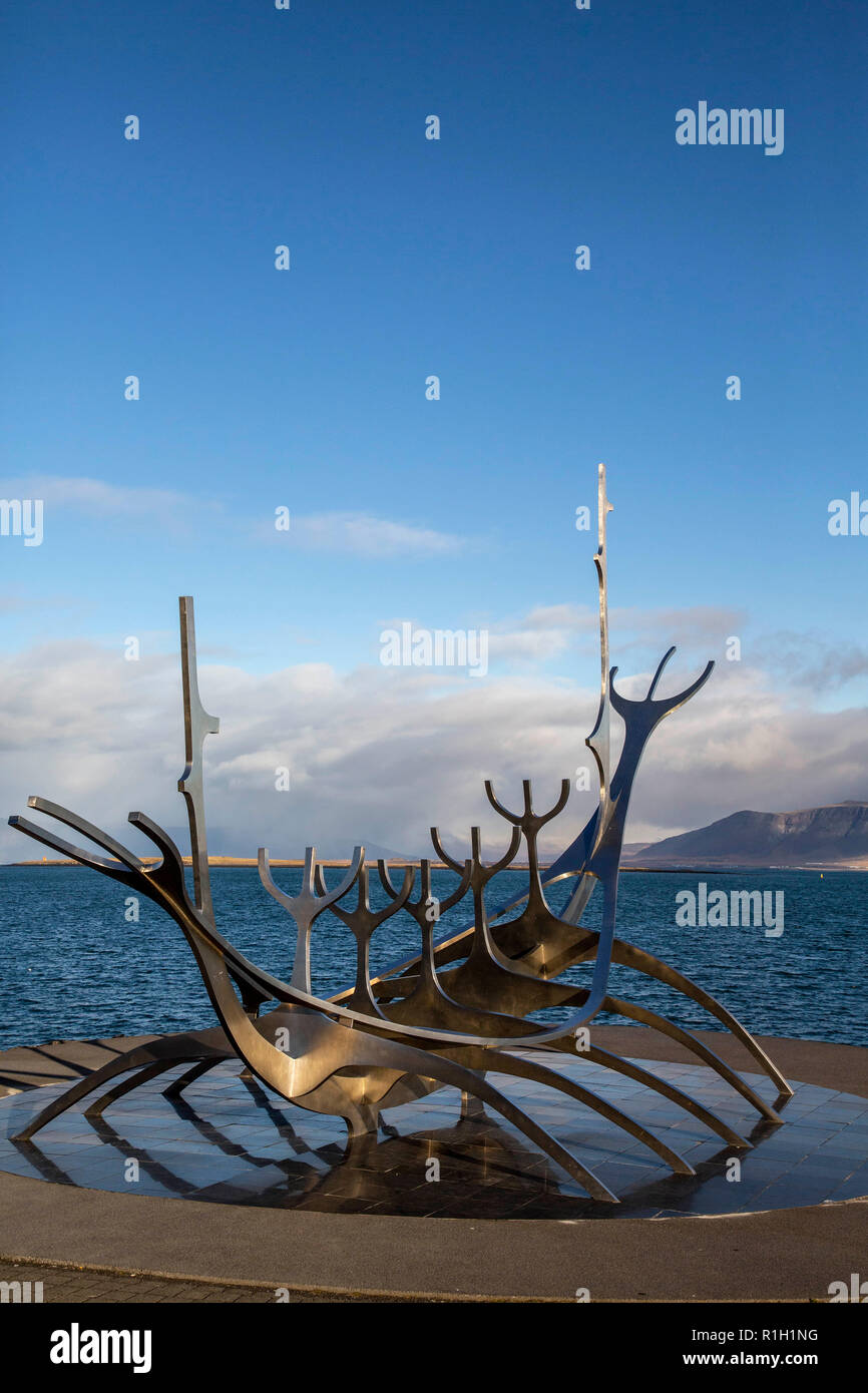 Sunvoyager sculpture in Reykjavik Iceland Stock Photo - Alamy